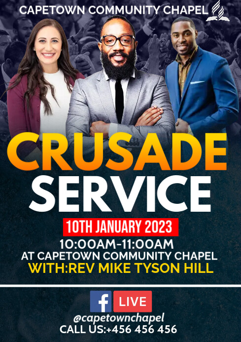crusade service flyer template (2) | PosterMyWall