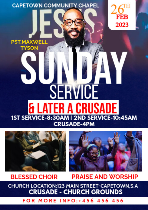Copy of crusade service flyer template (3) | PosterMyWall
