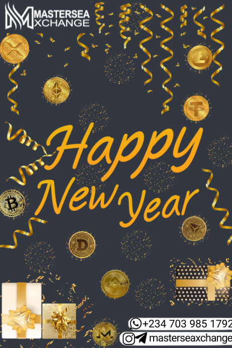 Crypto ads seasonal greeting flyer Template | PosterMyWall