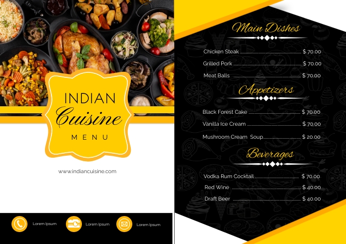 Cuisine Food Menu Template | PosterMyWall