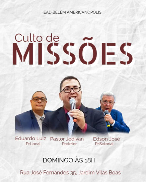 Plantilla de Culto de missões Branco e Marron | PosterMyWall