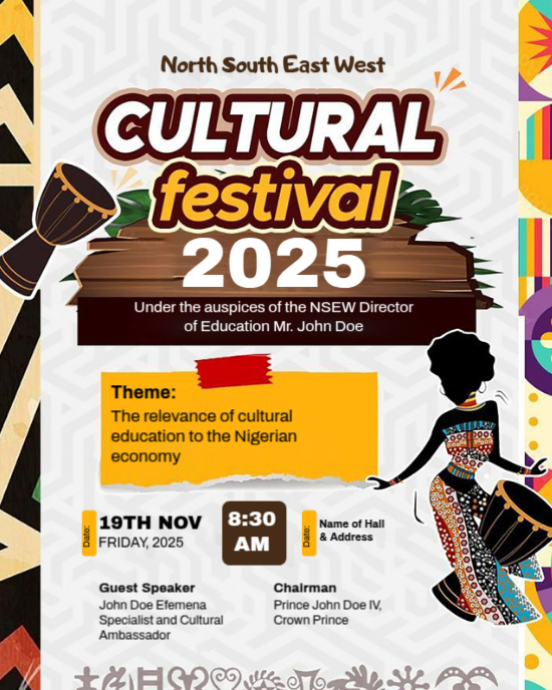 Plantilla de cultural festival flyer design | PosterMyWall