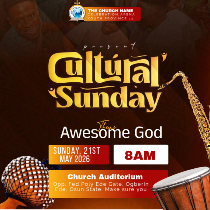 CULTURAL SUNDAY Template | PosterMyWall