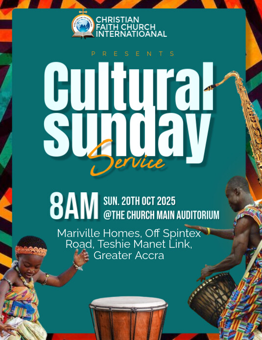 CULTURAL SUNDAY SERVICE TEMPLATE | PosterMyWall