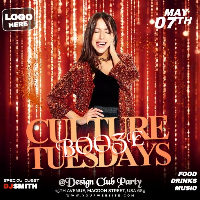 Culture Booze Tuesdays Template | PosterMyWall