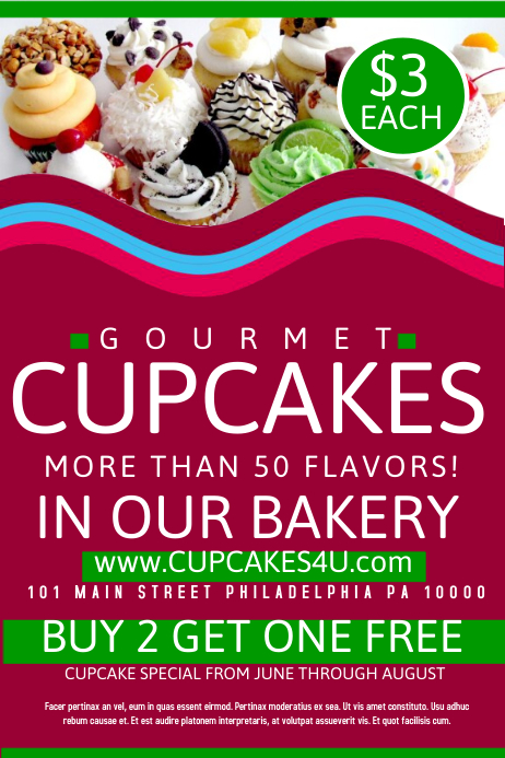 Cupcake Template | PosterMyWall