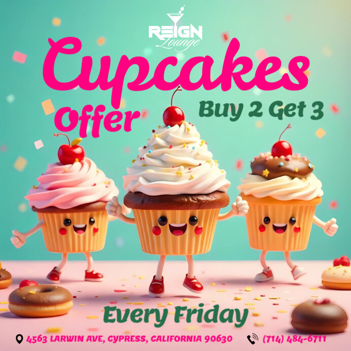 Cupcakes Offer Deal Instagram Post Template | PosterMyWall