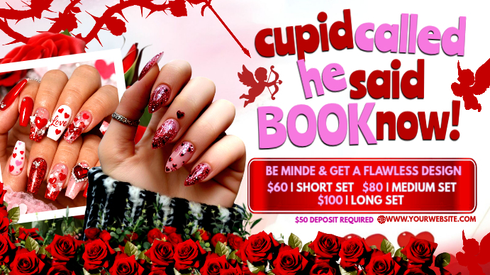 Cupid Approved Valentines Nail Special Template | PosterMyWall