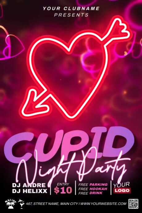 Cupid Night Neon Template | PosterMyWall
