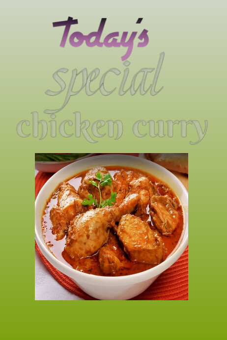 Plantilla de Curried chicken | PosterMyWall