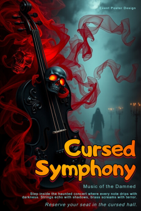 Cursed Symphony Halloween concert poster template | PosterMyWall