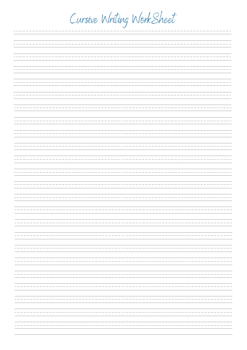 Cursive Writing Worksheet - Teaching School, Template | PosterMyWall