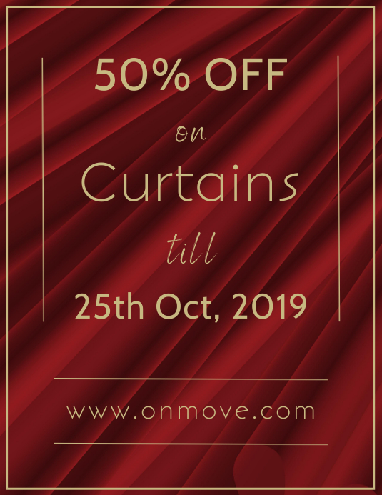 Curtains Sale (Discount / off) Template | PosterMyWall