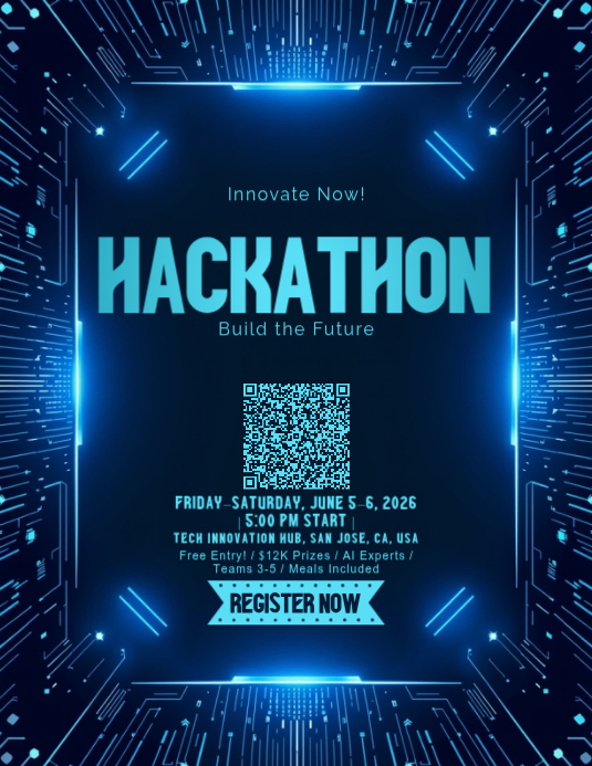 Purple Hackathon Event Flyers Template | PosterMyWall