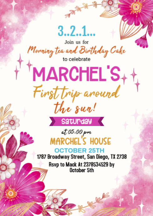 Custom Birthday Invite A6 Template | PosterMyWall