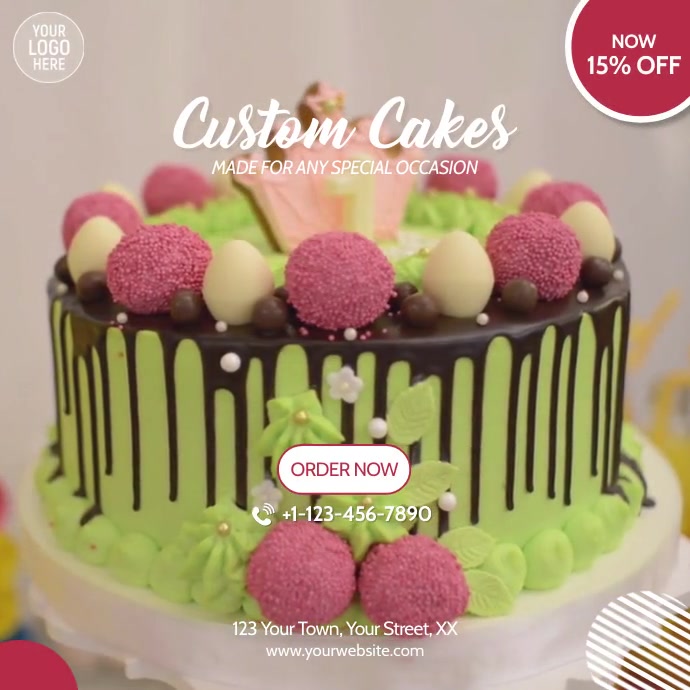 Custom Cakes Video Ad Template | PosterMyWall