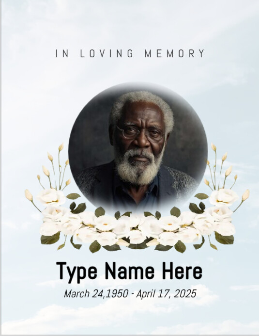Copy of Custom In Loving Memory Template - Personalized Memorial Flyer ...