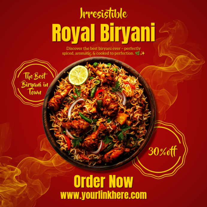 Custom This Royal Biryani Ad Instagram Post, Best Biryani Template ...