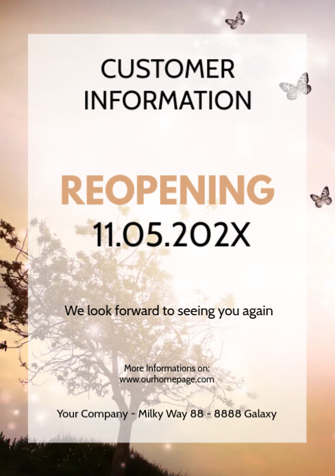 Customer information Poster flyer reopening c Template | PosterMyWall
