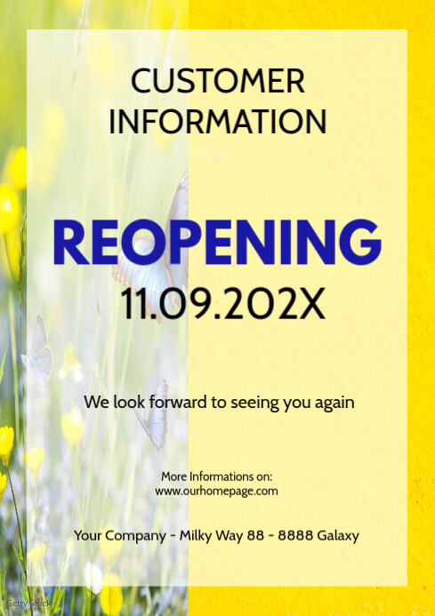 Customer information Poster flyer reopening Template | PosterMyWall