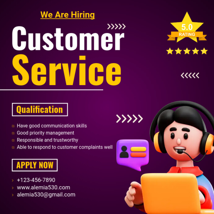 Customer Service Template | PosterMyWall