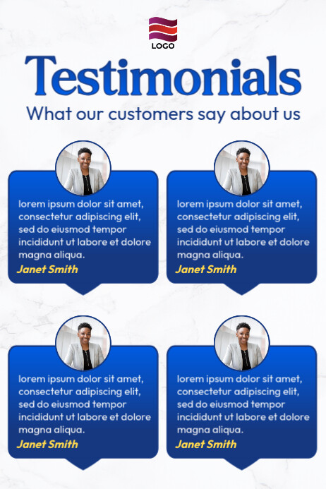 Customer testimonials with photos Template | PosterMyWall