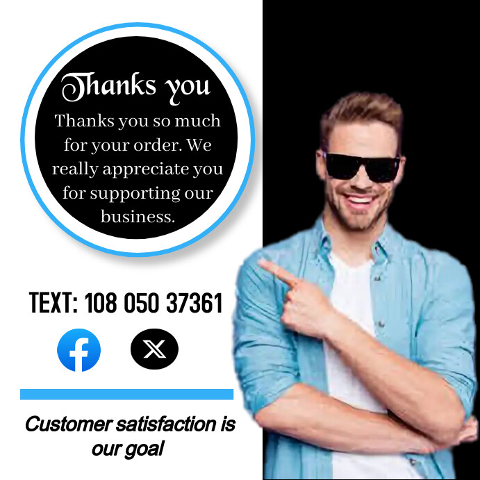 Plantilla de Customer thank you template | PosterMyWall