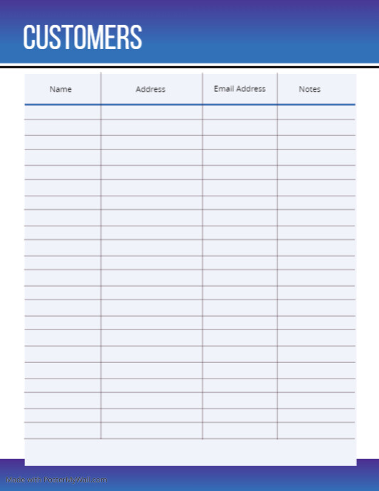 Customer Tracker Template | PosterMyWall