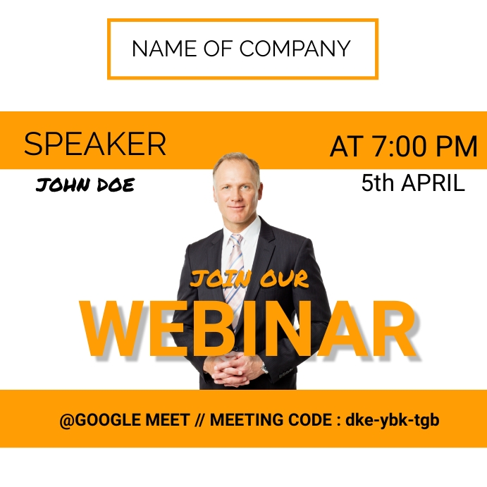 Plantilla de Customise webinar metting template | PosterMyWall