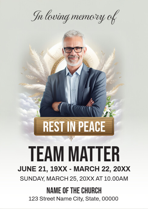 Customizable Funeral Invitation Template | PosterMyWall