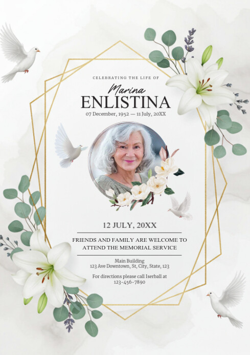 Customizable Funeral Invitation Template | PosterMyWall