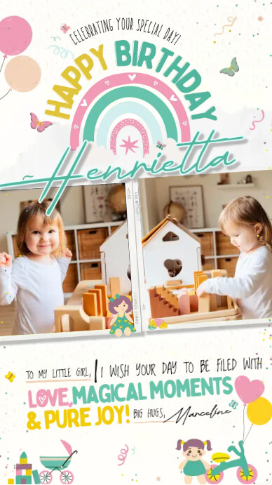 Cute Birthday Greeting Your Story Template | PosterMyWall