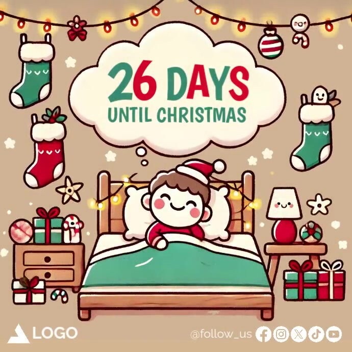Copy of Cute Christmas Countdown Animation with Sleeping Child ...
