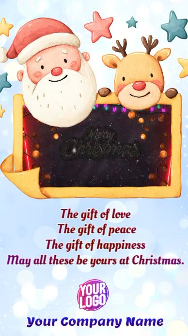 Cute Christmas Greeting Video Card Template | PosterMyWall