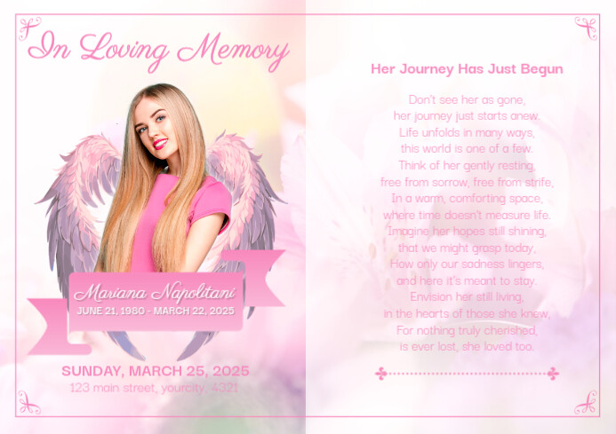 Modèle Cute Festive Photo-centric Funeral Prayer Flyer | PosterMyWall