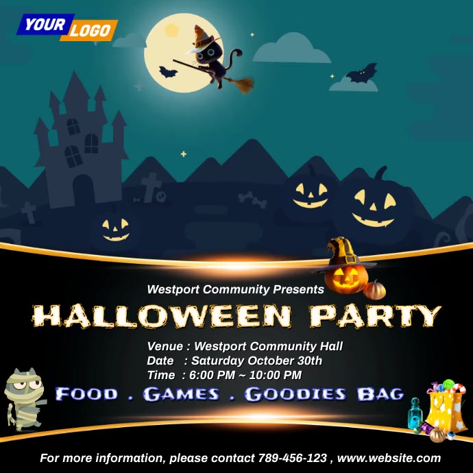 Halloween Community Event Invitation Templates Halloween Party