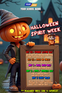 Cute Halloween Spirit Week Template | PosterMyWall