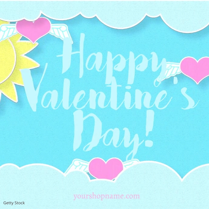 Copy of Cute Happy Valentine's Day Clouds Heart Video | PosterMyWall