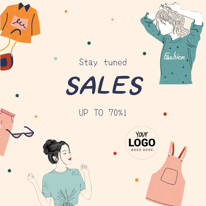 Plantilla de Cute illustration sales | PosterMyWall