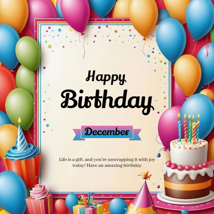 Cute Modern & Minimal Happy Birthday Instagram Post Template | PosterMyWall
