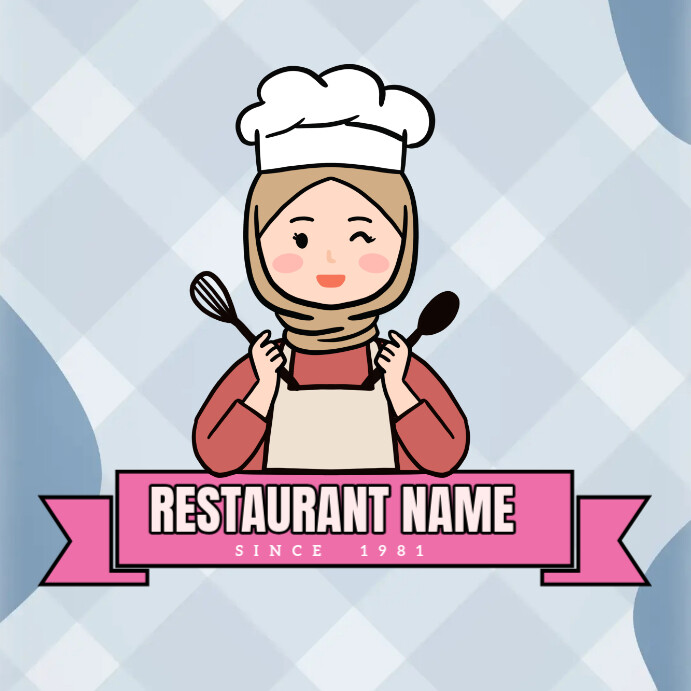 Cute Muslimah Chef Logo Template | PosterMyWall