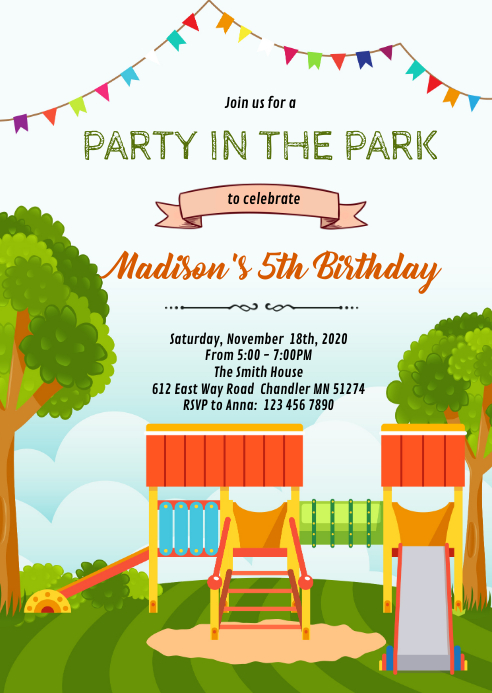 Fun Bday Invite Template In Park