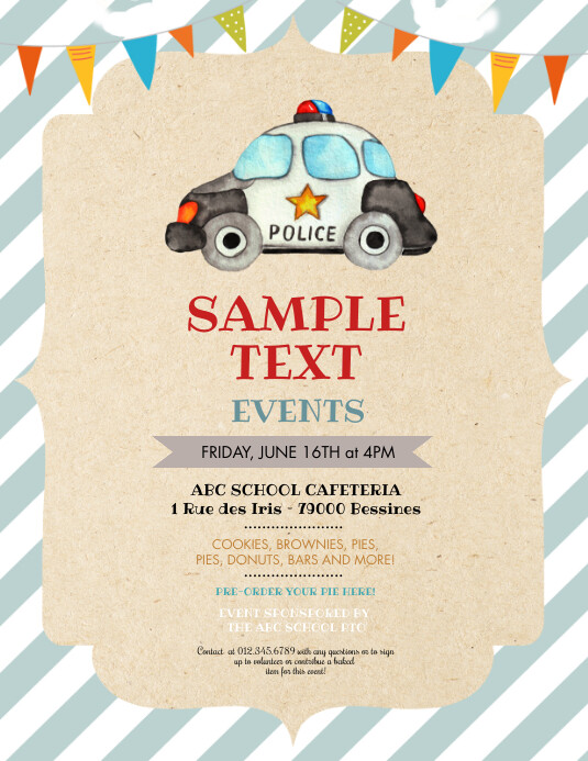 Cute police car event theme flyer Template | PosterMyWall