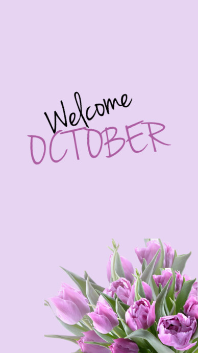 Copy of cute purple welcome october instagram | PosterMyWall