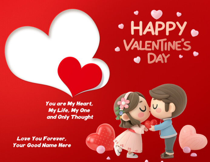 Cute Romantic Valentine's Card Template | PosterMyWall