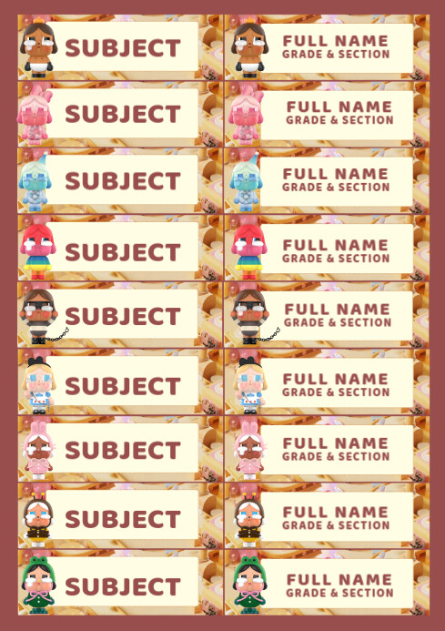 Copy of Cute School Subject Labels for Kids | PosterMyWall