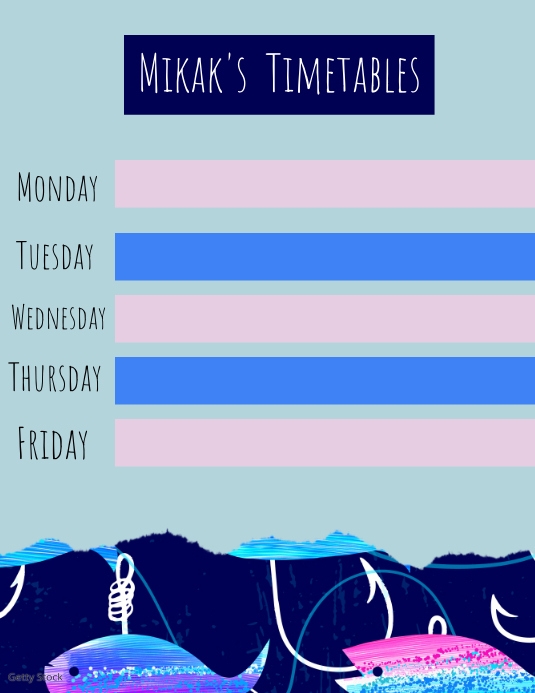 Copy of Cute Student Class Timetables Plan Template | PosterMyWall