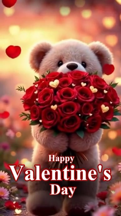 Cute Teddy Bear Valentine’s Day Greeting | Romantic Love Instagram ...