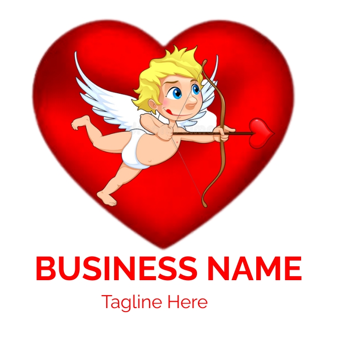 cute valentines day cupid in art style , Car Template | PosterMyWall