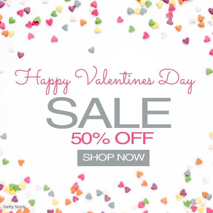 Cute Valentines Day Sale Template Ad | PosterMyWall